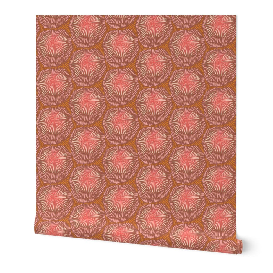 Burst, Medium Scale, wallpaper, rust – Leila Simon Hayes
