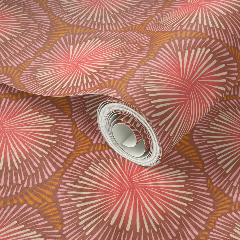 Burst, Medium Scale, wallpaper, rust – Leila Simon Hayes