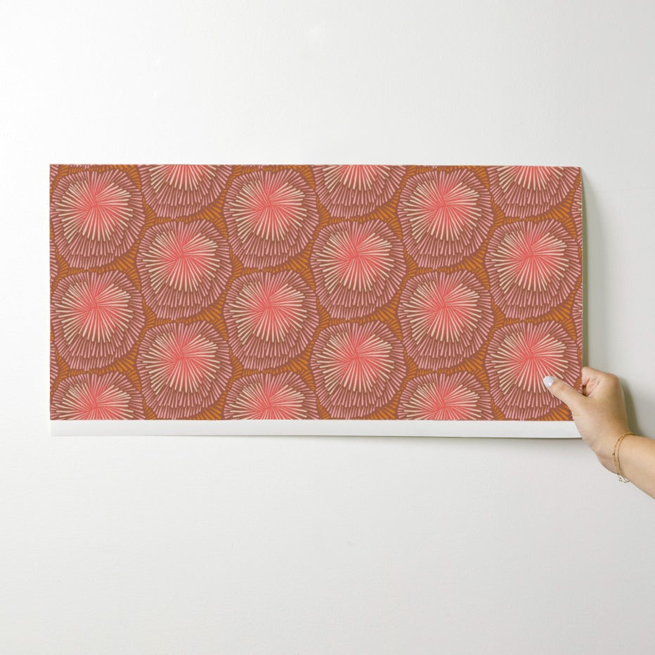 Burst, Medium Scale, wallpaper, rust – Leila Simon Hayes