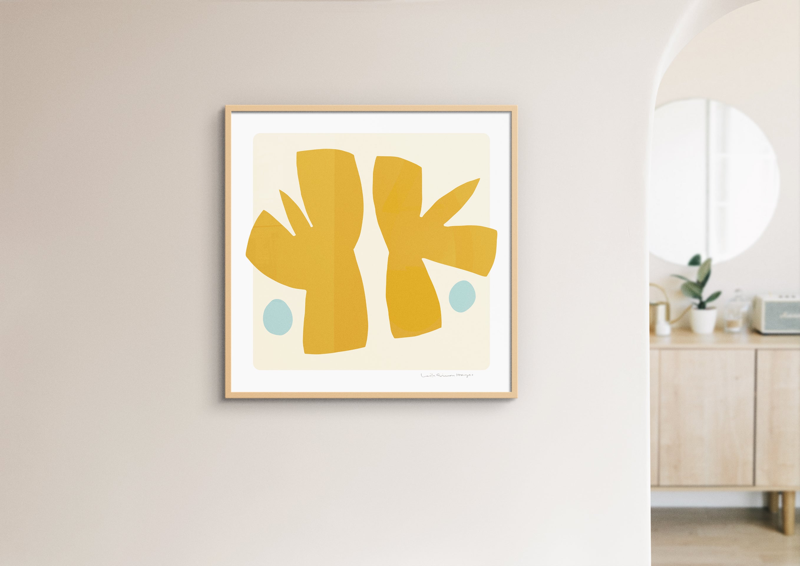 Frond Friends, yellow, unframed or framed art prints – Leila Simon Hayes