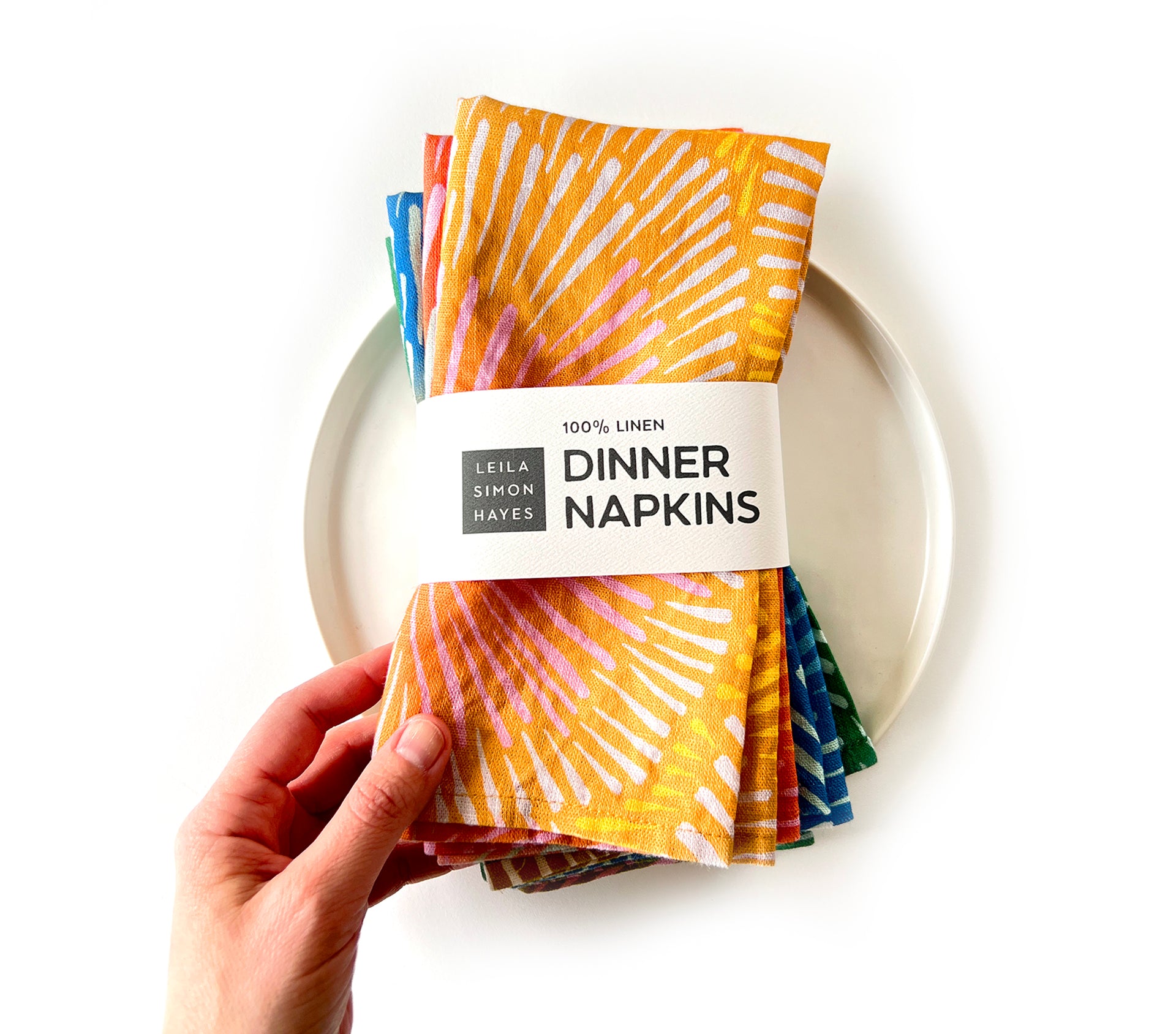 Burst linen napkin, set of 4 colors – Leila Simon Hayes